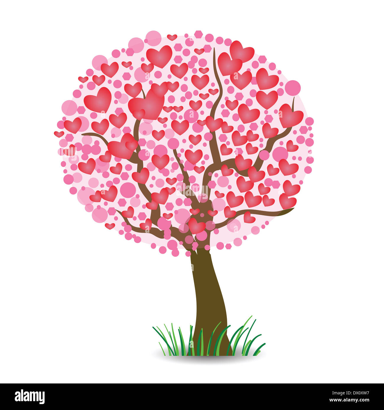 colorful illustration with heart tree for your design Stock Photo - Alamy