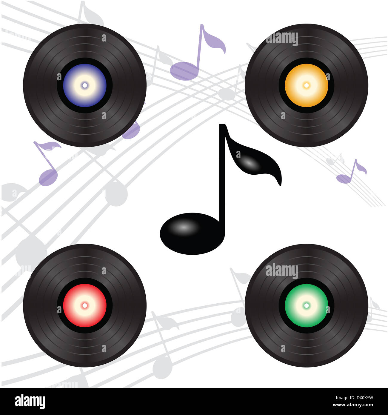 colorful illustration with vinyl record for your design Stock Photo - Alamy