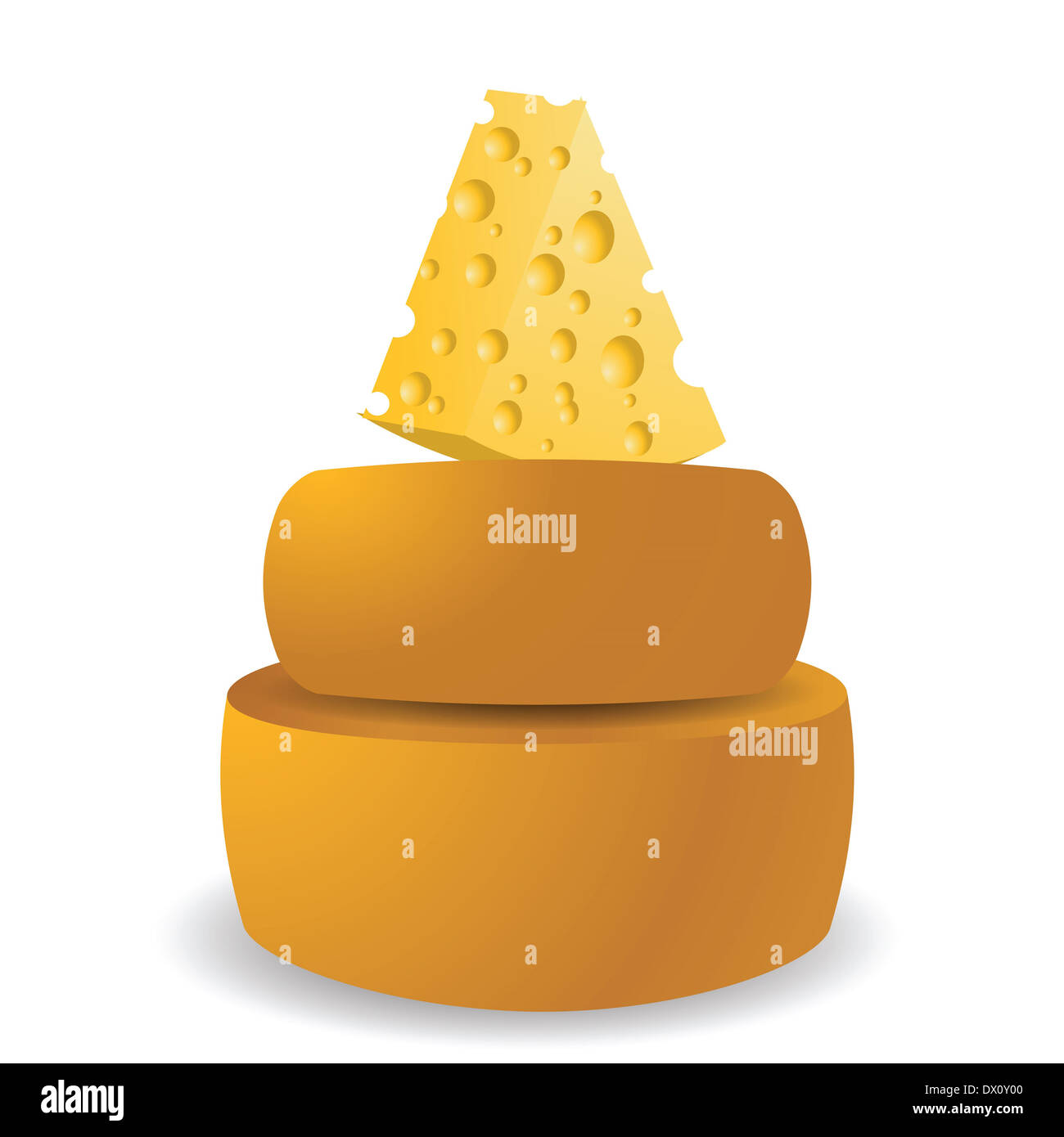 colorful illustration with peace of cheese for your design Stock Photo ...