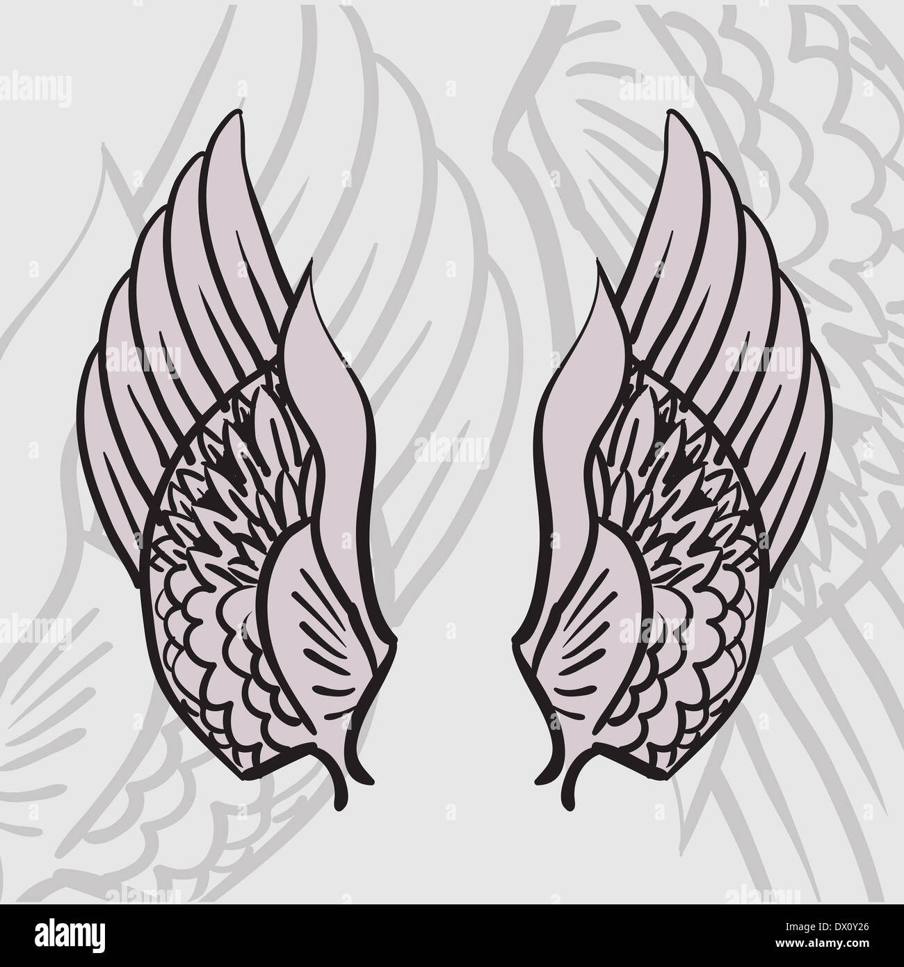 colorful illustration with two wings for your design Stock Photo - Alamy