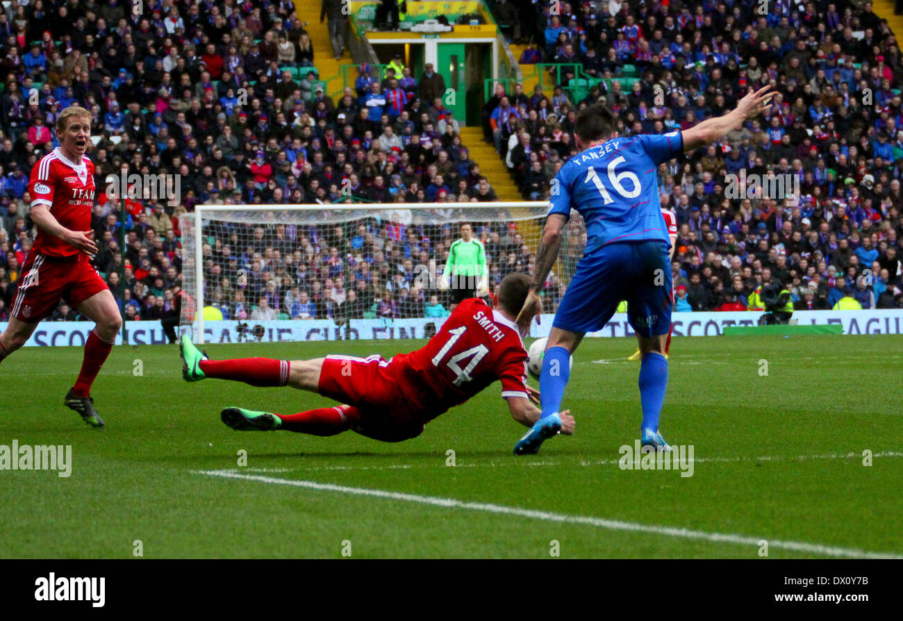 Glasgow, Scotland. 16th Mar, 2014. Greg Tansey ICT and sub Cammy Smith ...