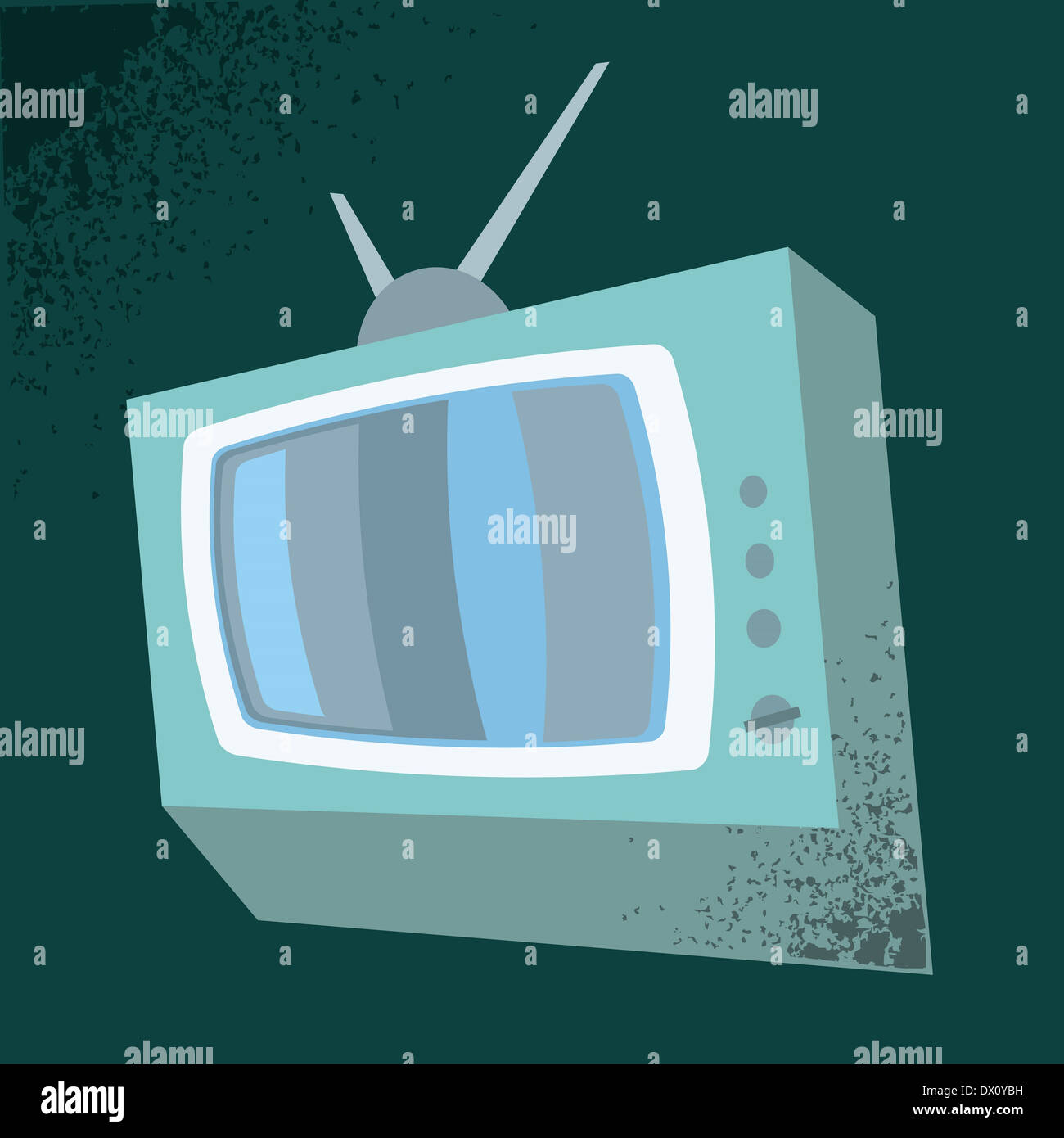 colorful illustration with old tv your design Stock Photo - Alamy