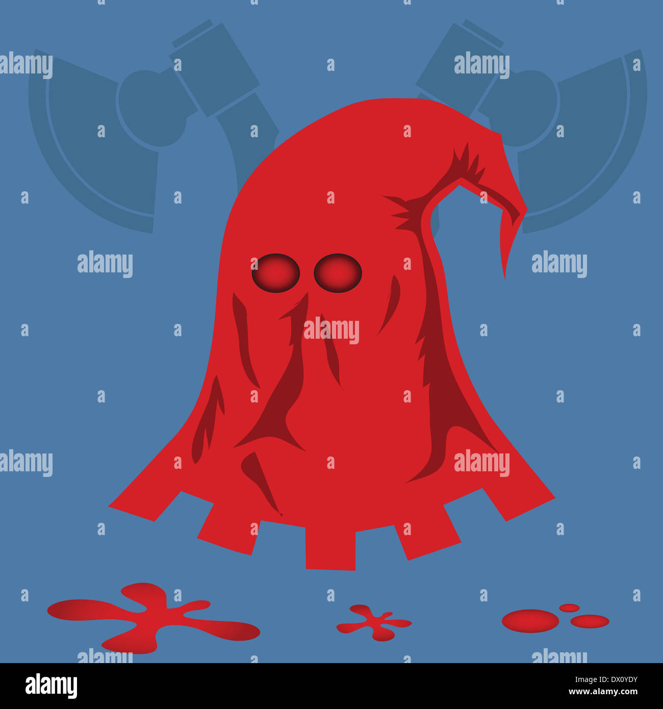 colorful illustration with red executioner mask for your design Stock ...