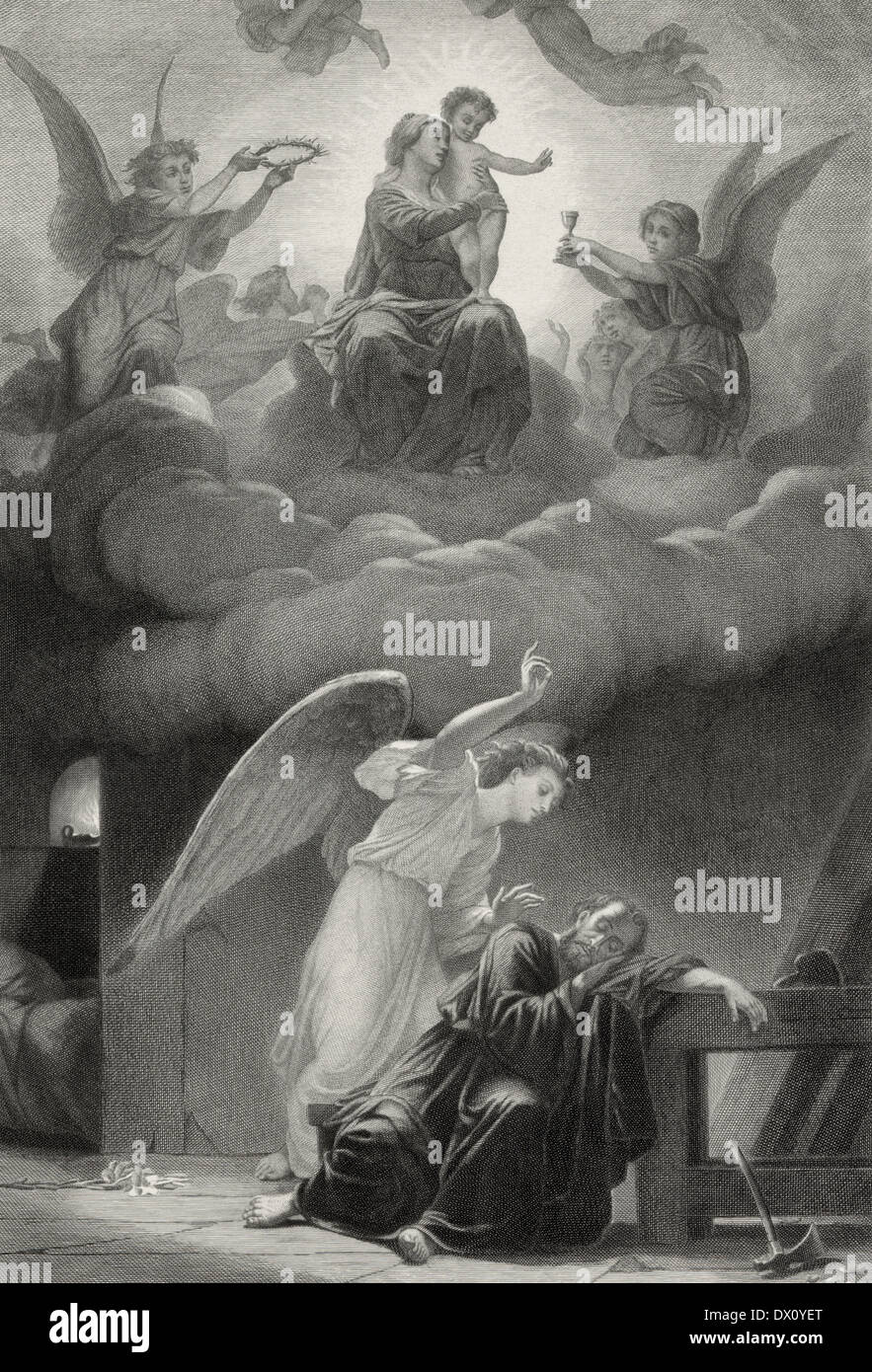 Song of St. Joseph - A sleeping St. Joseph surrounded by singing angels ...