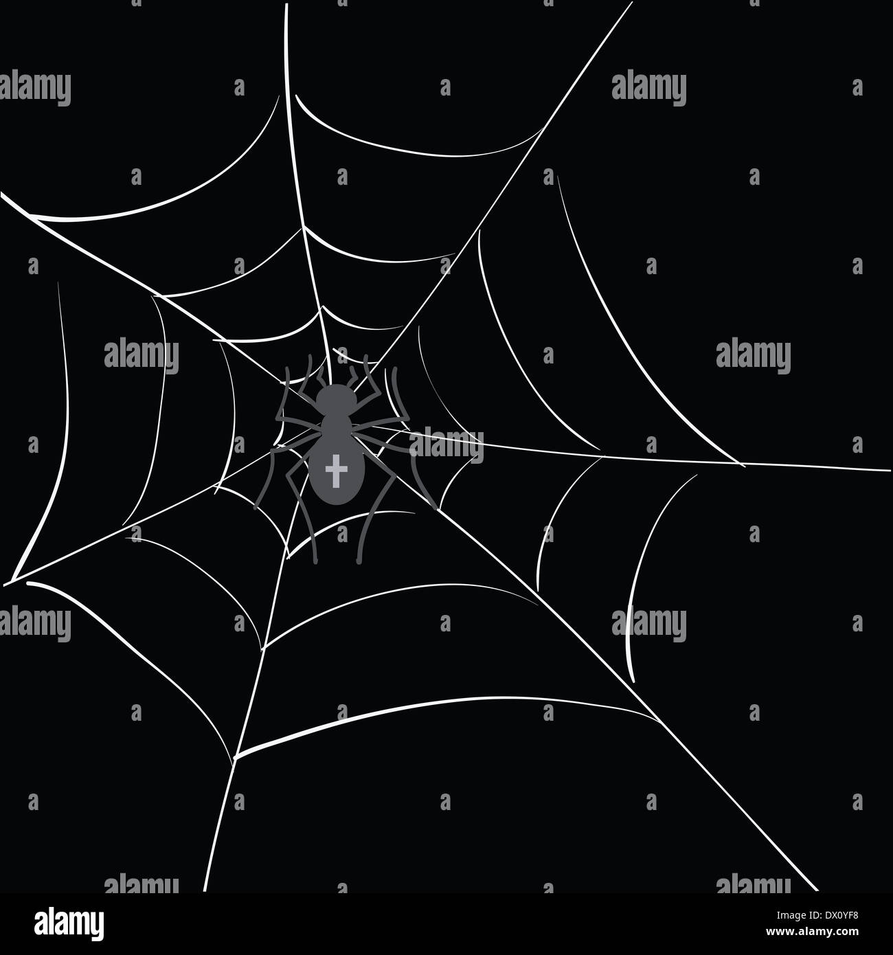 illustration with spider in web for your design Stock Photo - Alamy