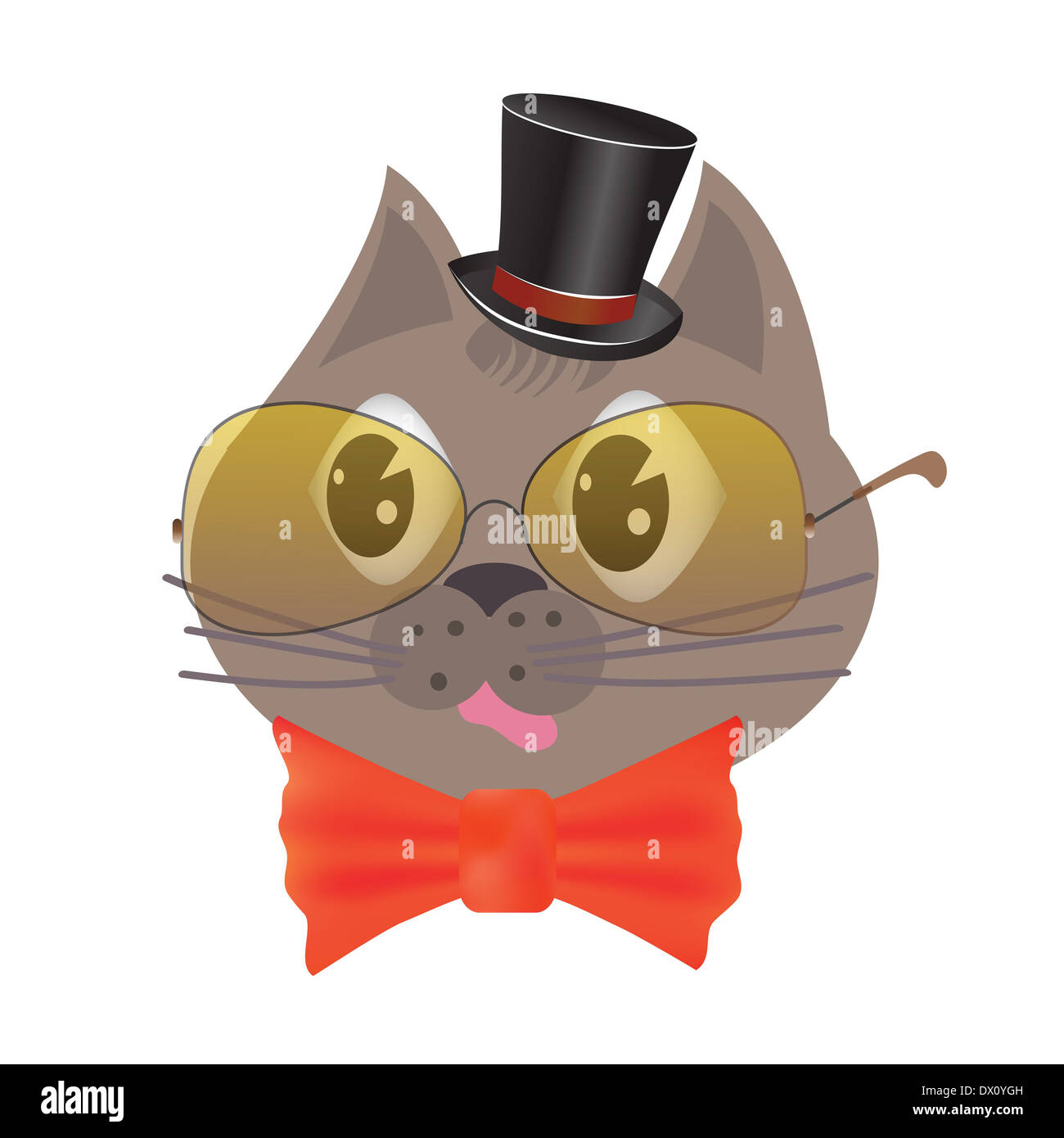 colorful illustration with smart cat for your design Stock Photo - Alamy