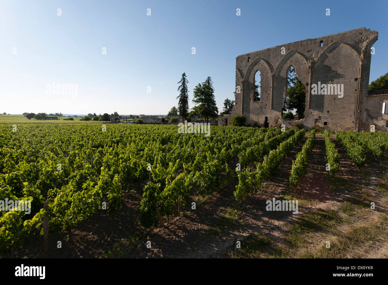 Old church wall in the town of Saint Emilion Bordeaux France Stock ...