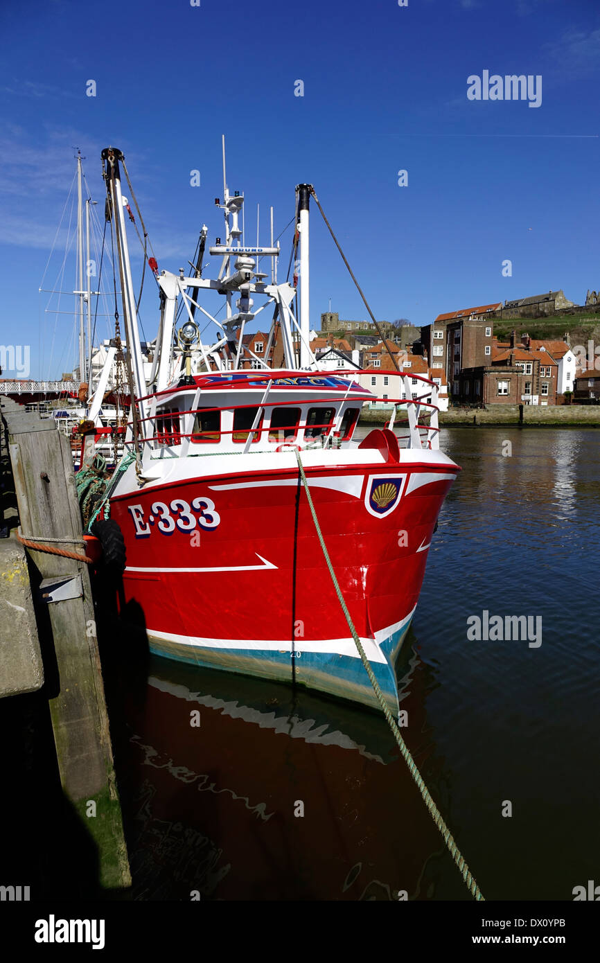 Red fishing boat "Jay - C" E333 moored at Whitby, North Yorkshire Stock ...