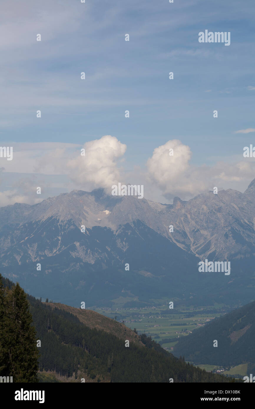Cloud building beneath the summits of The Steineres Meer Alps above ...