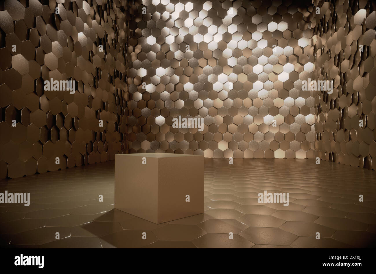 Huge vault with golden walls Stock Photo - Alamy