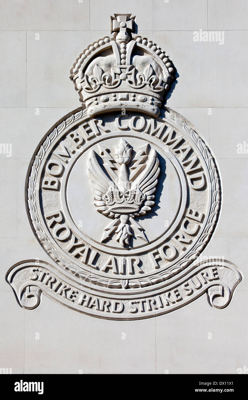 RAF insignia on the RAF Bomber Command Memorial in London Stock Photo ...