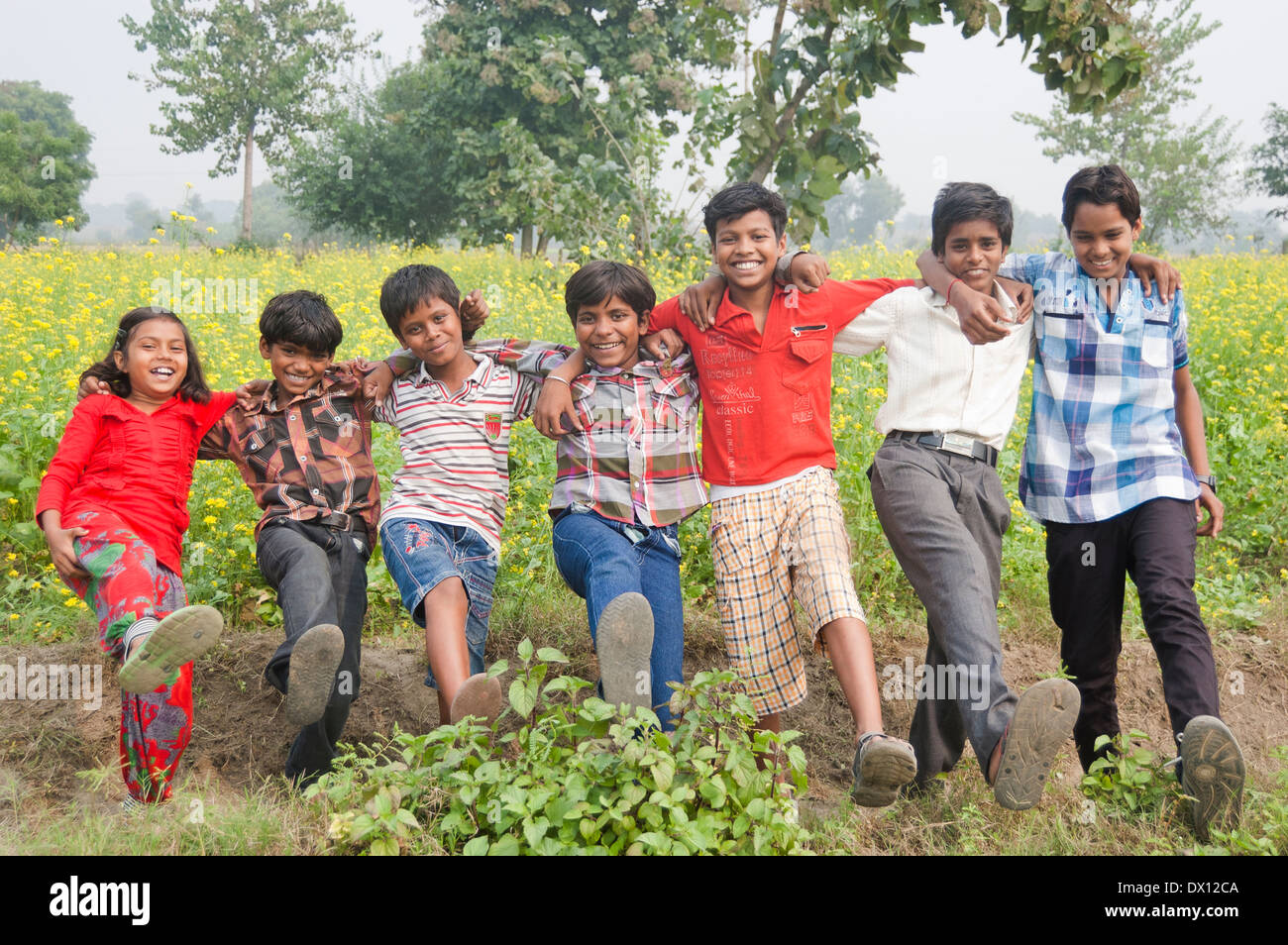 Indian Rural Kids Playful Stock Photo - Alamy