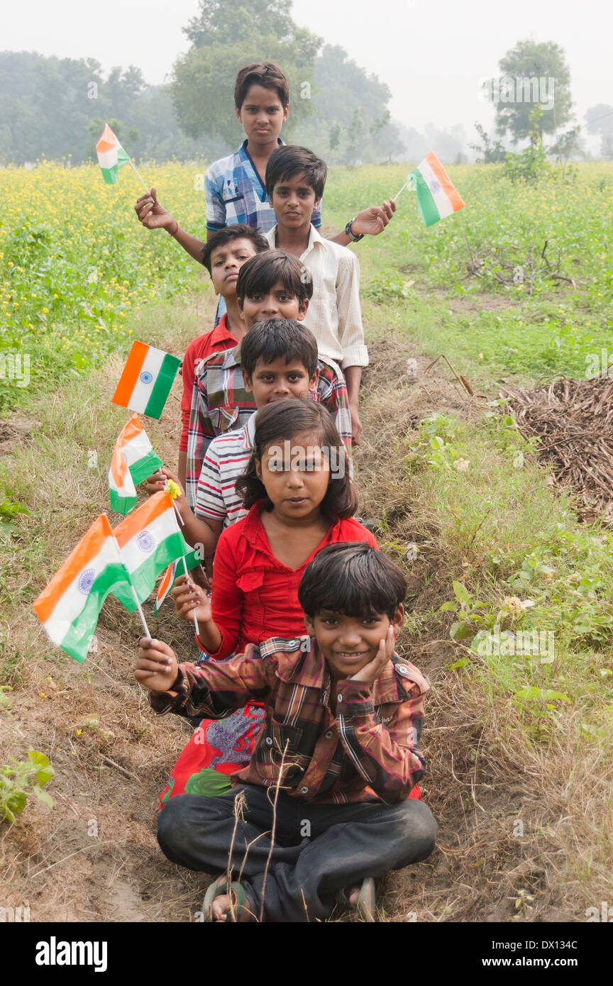 Indian Rural Kids Sitting in farms Stock Photo - Alamy