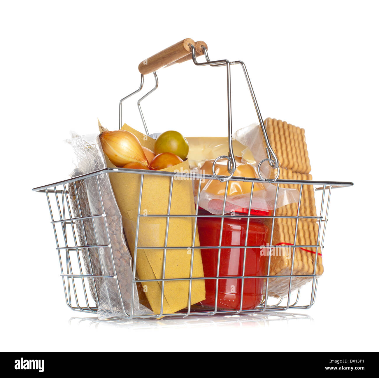 Shopping basket groceries Cut Out Stock Images & Pictures - Alamy