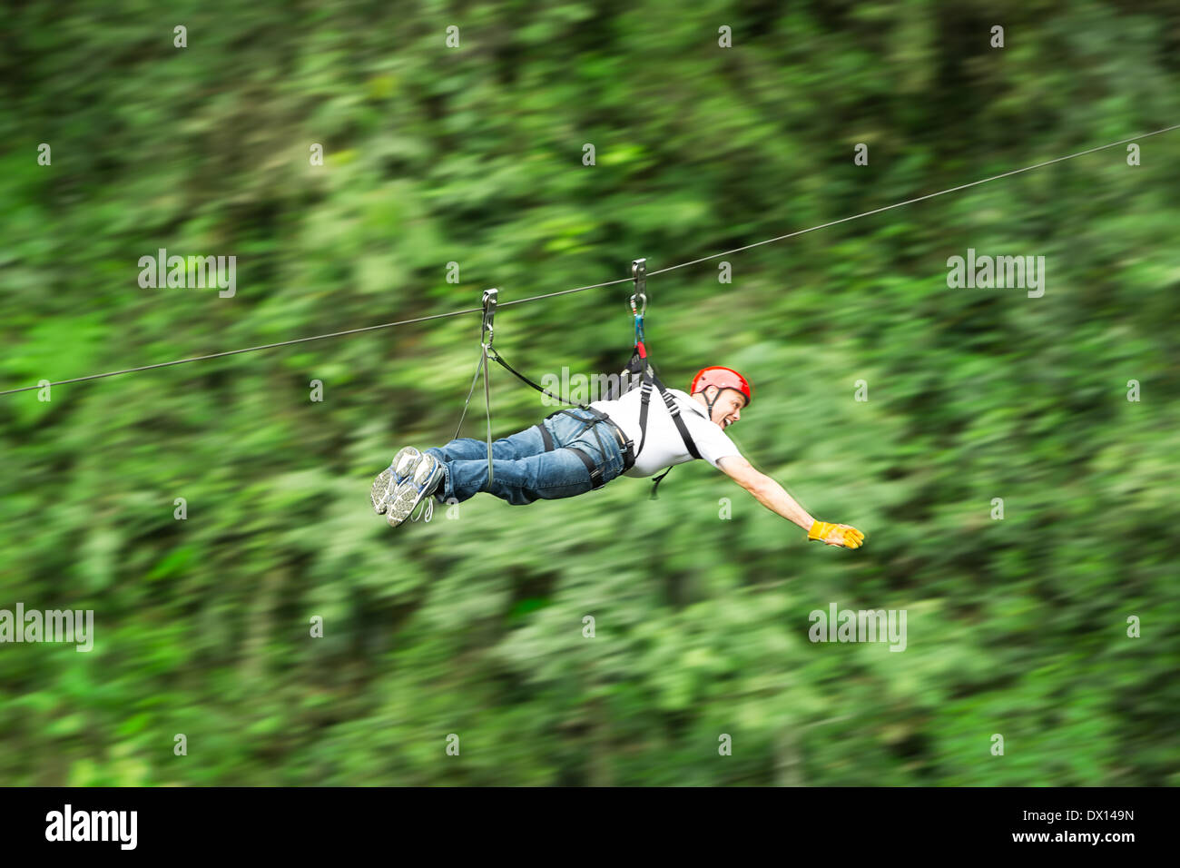 Zip Line Motion Blurred Images Ecuadorian Andes Stock Photo - Alamy