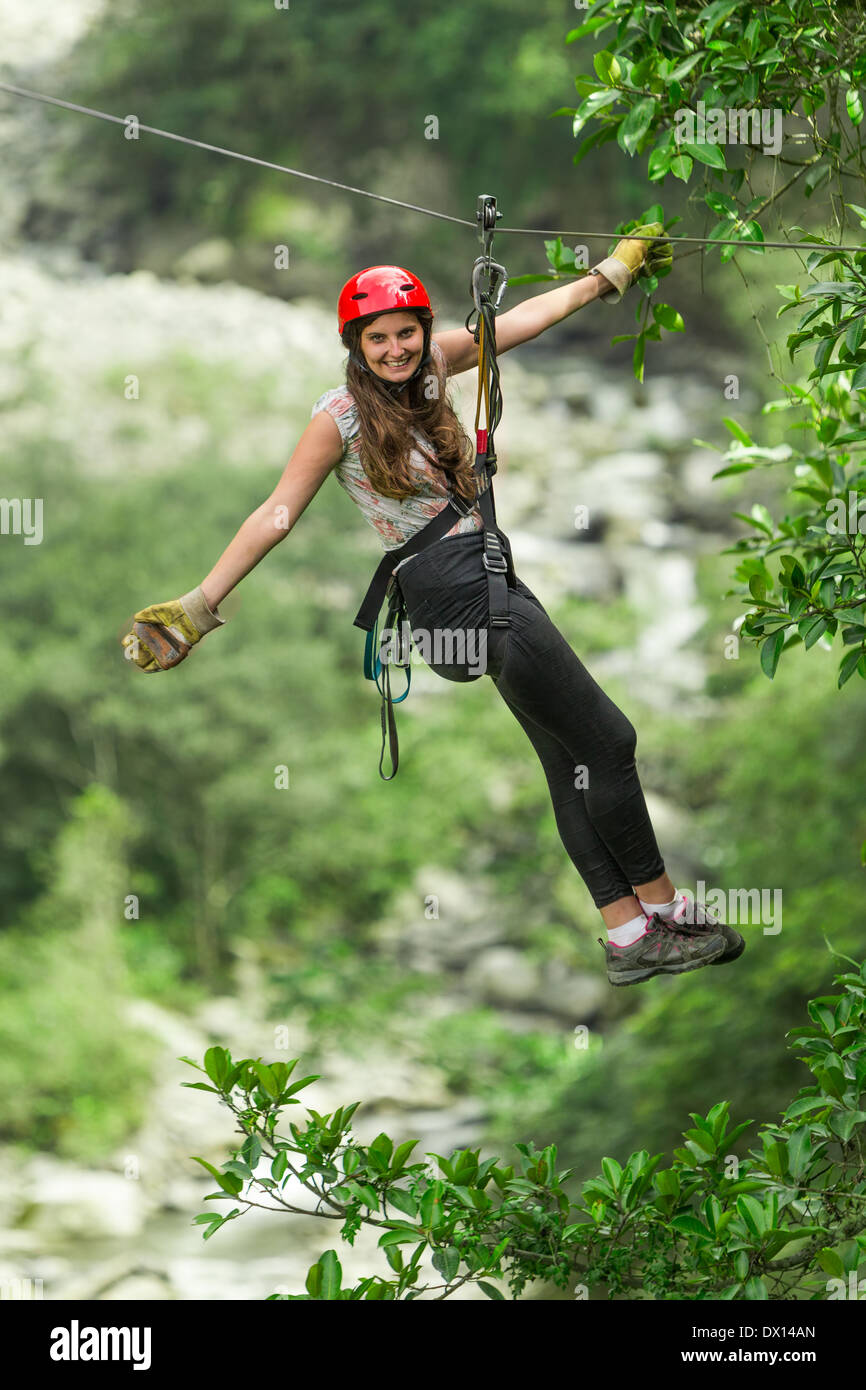 Zip Line Experience In Ecuadorian Andes Stock Photo - Alamy