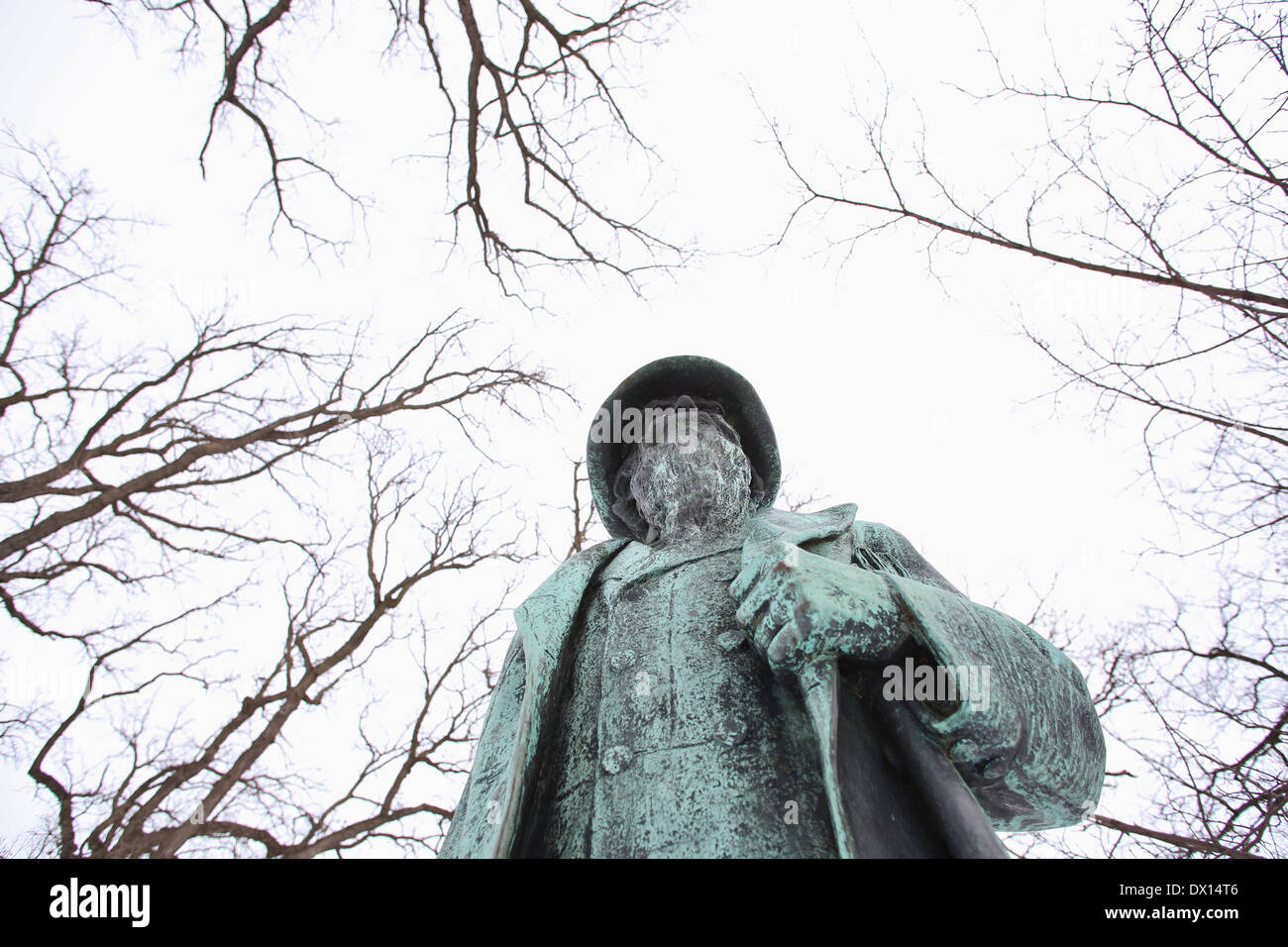 A statue of Colonel John Stevens, the first settler in Minneapolis ...