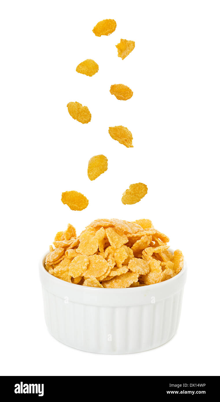 corn flakes isolated on white background Stock Photo - Alamy