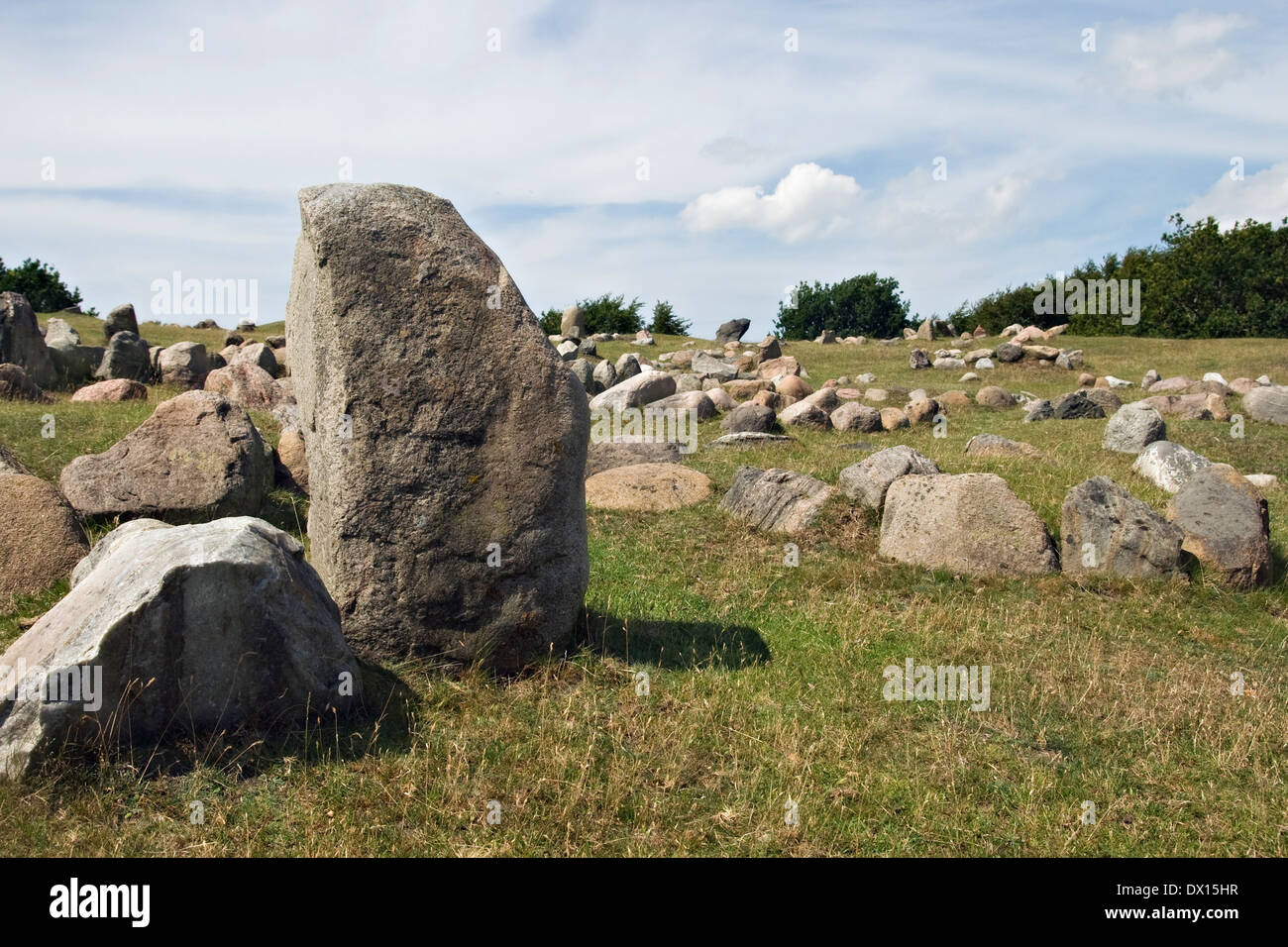 Ancient stone viking graves in Aalborg, Denmark Stock Photo - Alamy