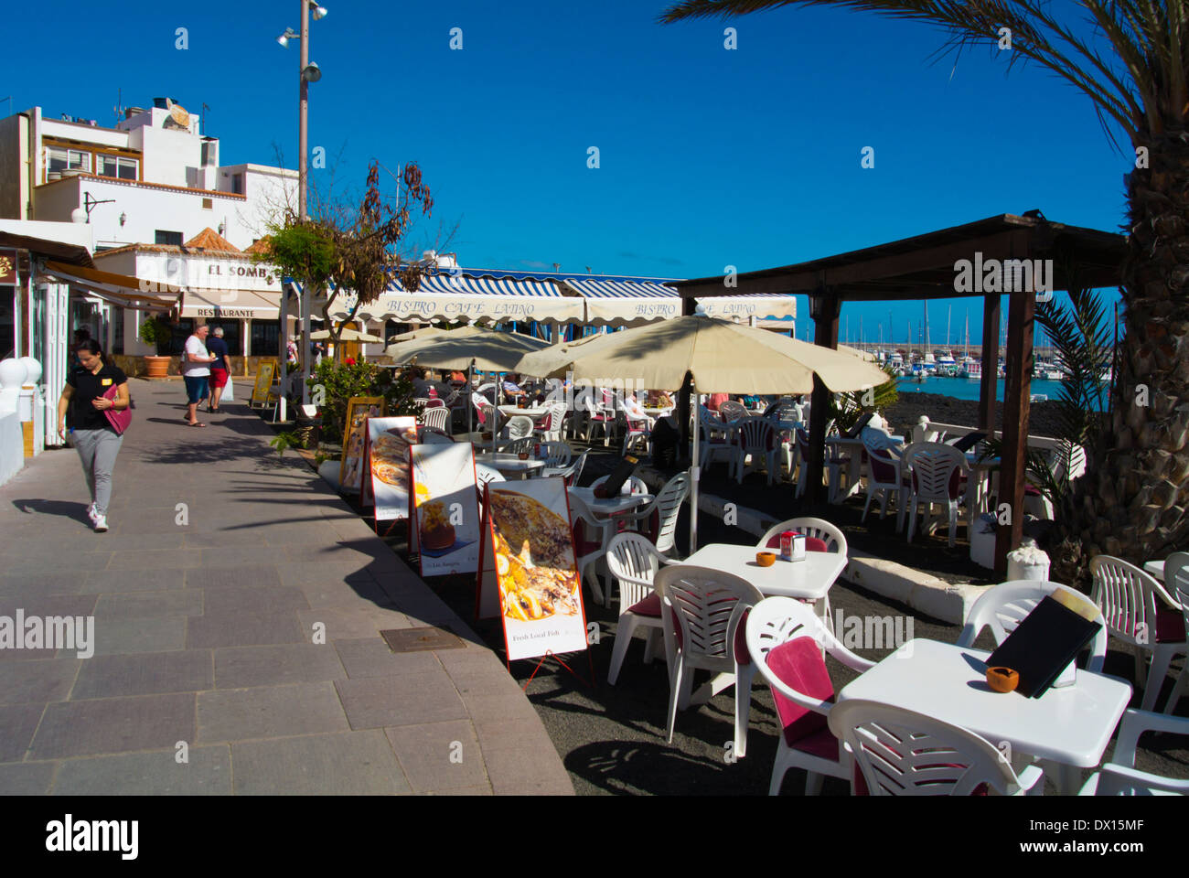 Paseo Maritimo seaside promenade, Corralejo, Fuerteventura, Canary ...