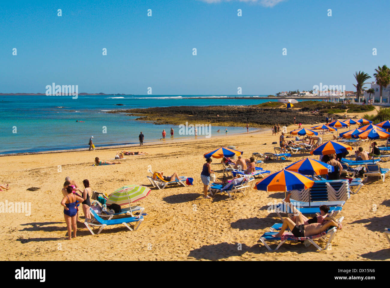 Playa Corralejo Viejo beach, Corralejo, Fuerteventura, Canary Stock ...