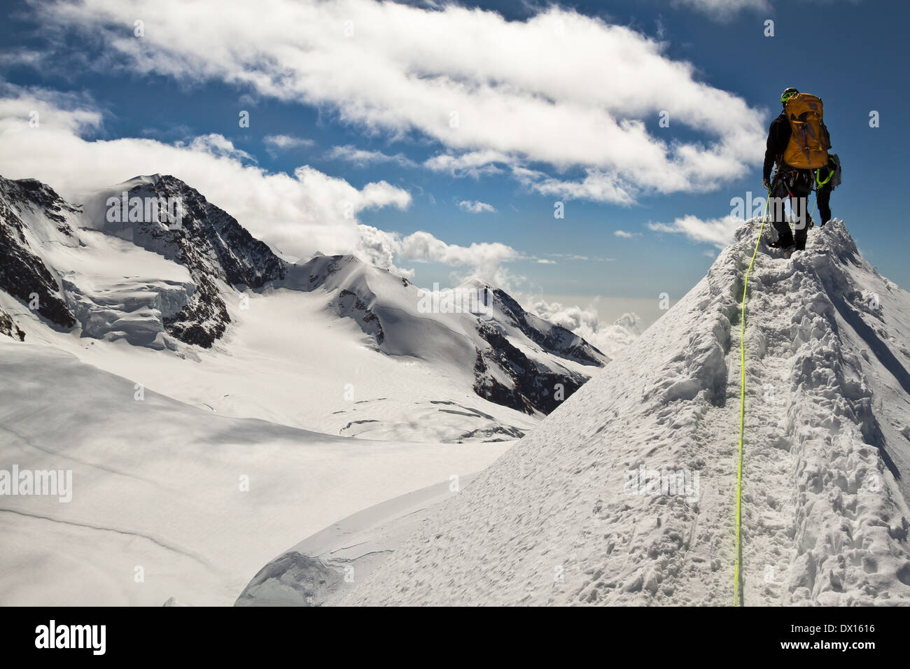 On one of the Monte Rosa massif mountain ridges, Monte Rosa massif ...