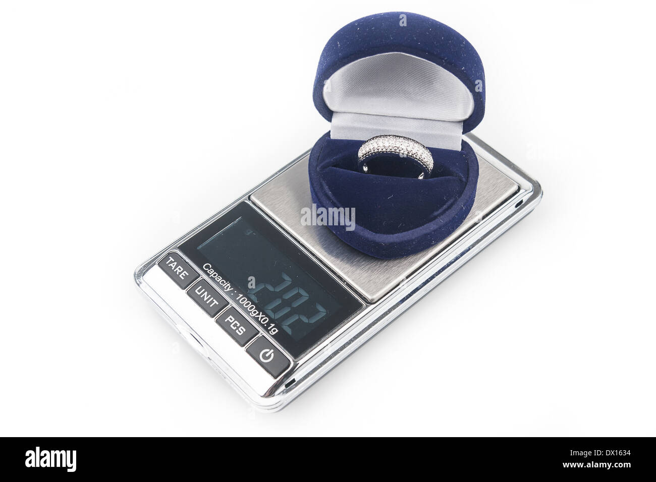 Digital scales isolated on white background Stock Photo - Alamy