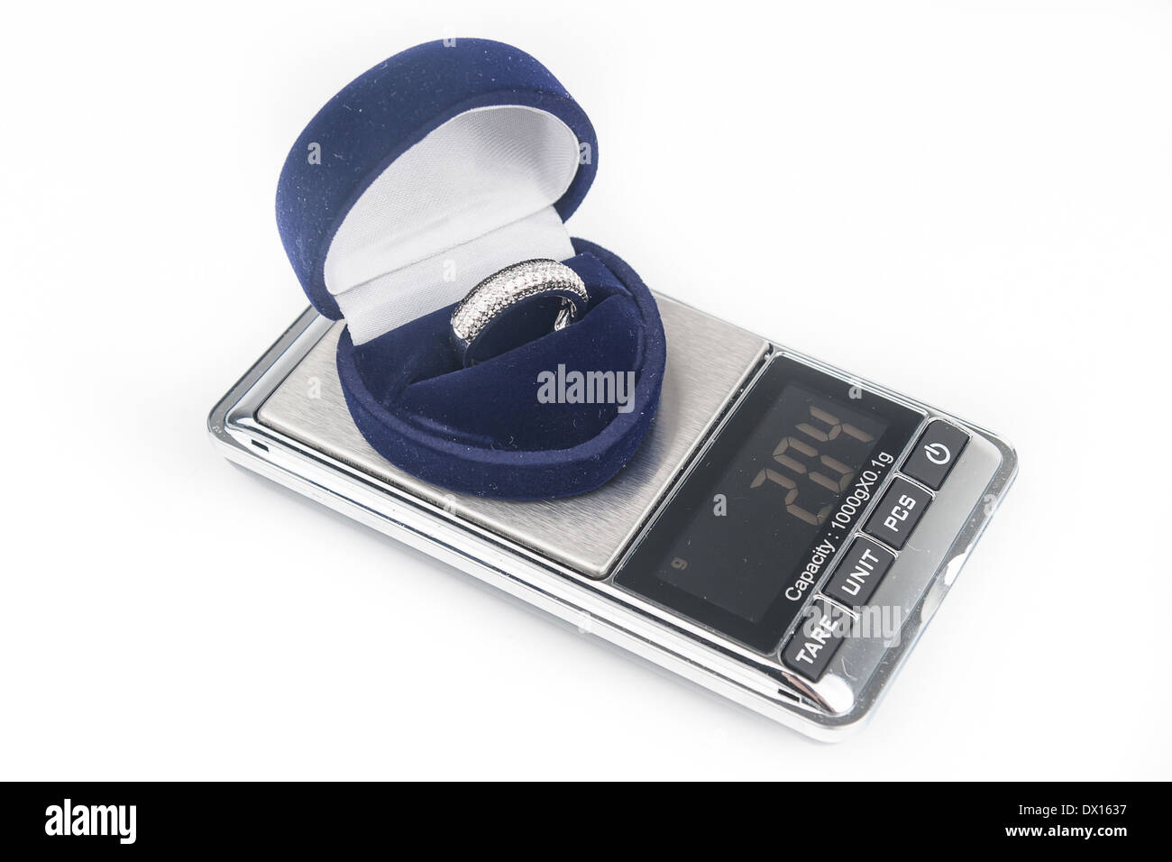 Digital scales isolated on white background Stock Photo - Alamy