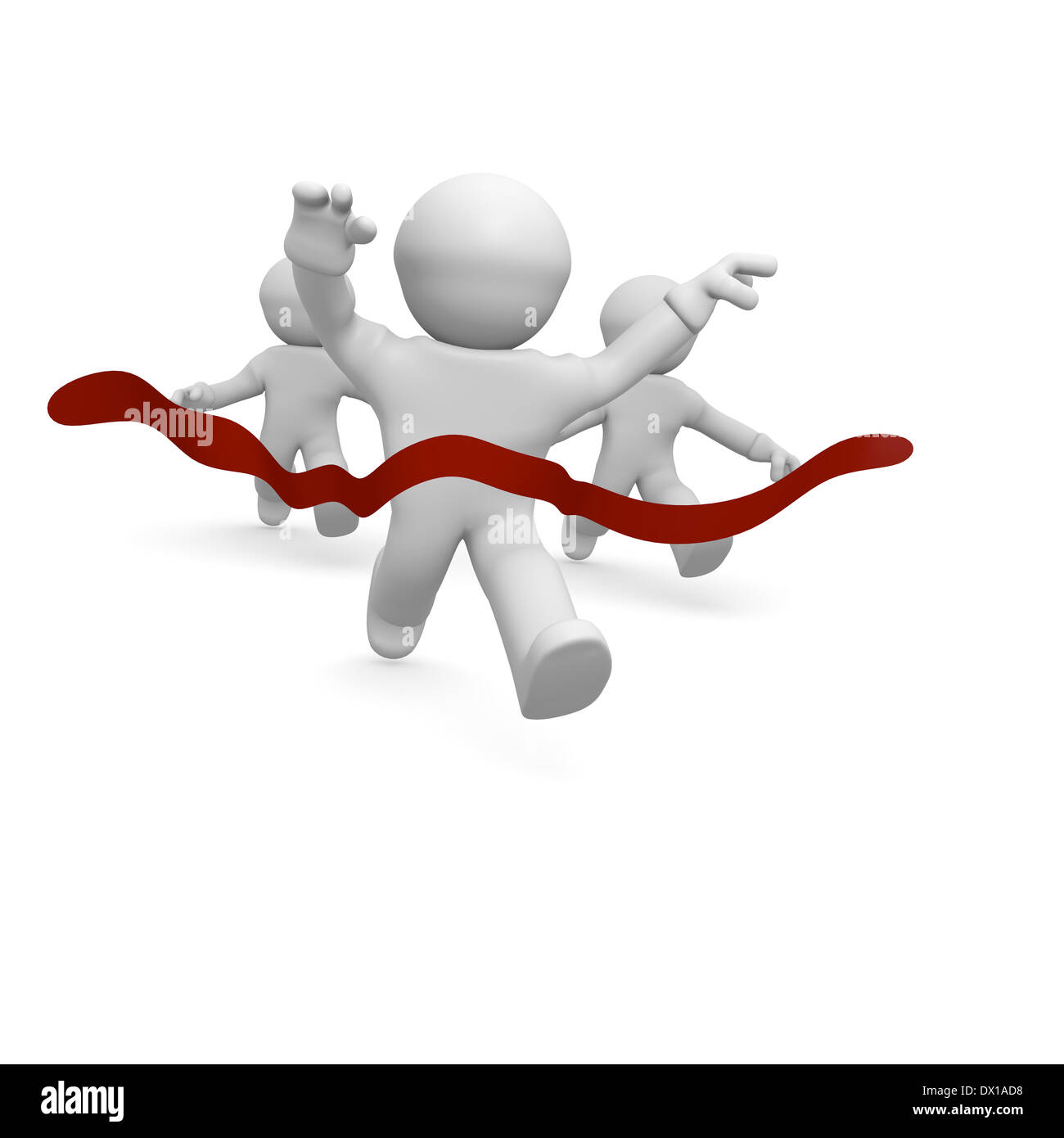 Winner concept with running 3d men Stock Photo - Alamy
