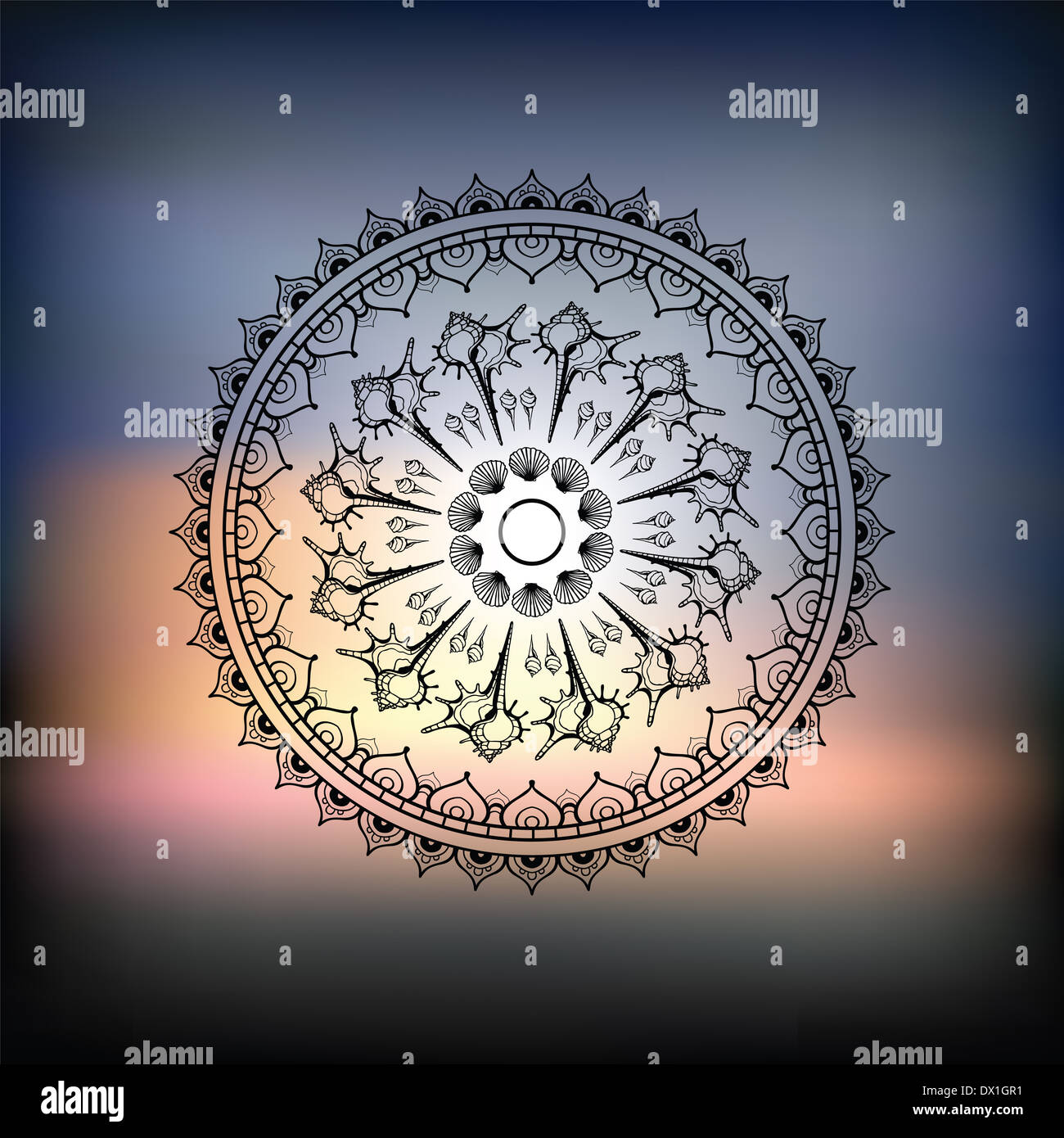 Mandala. Sea background Stock Photo - Alamy