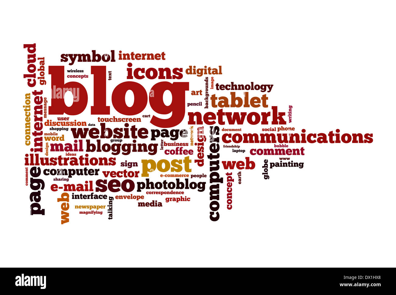 Blog concept word cloud image Stock Photo - Alamy