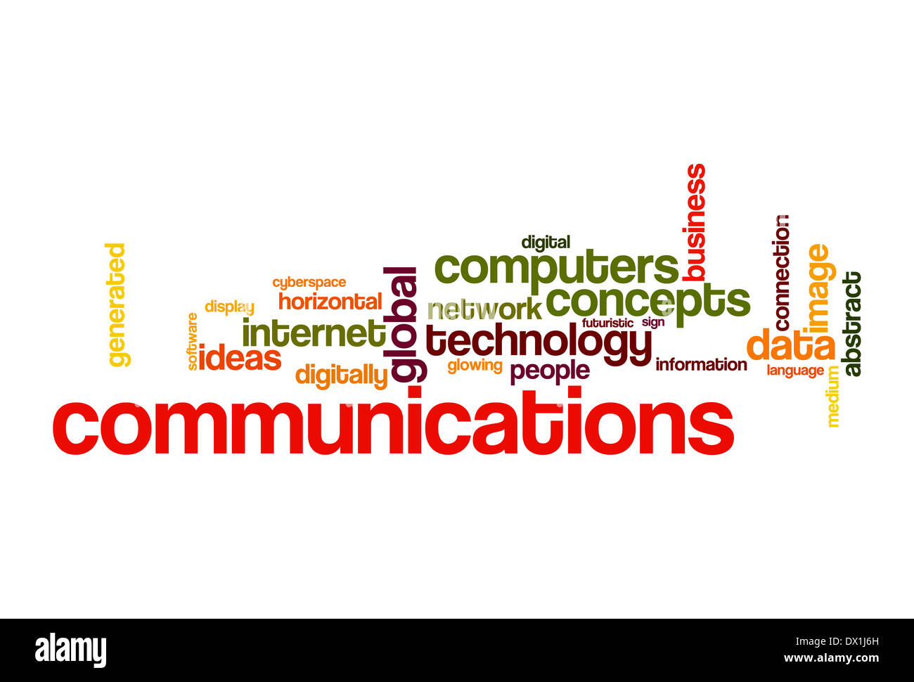 Global computer communications concept word cloud Stock Photo - Alamy