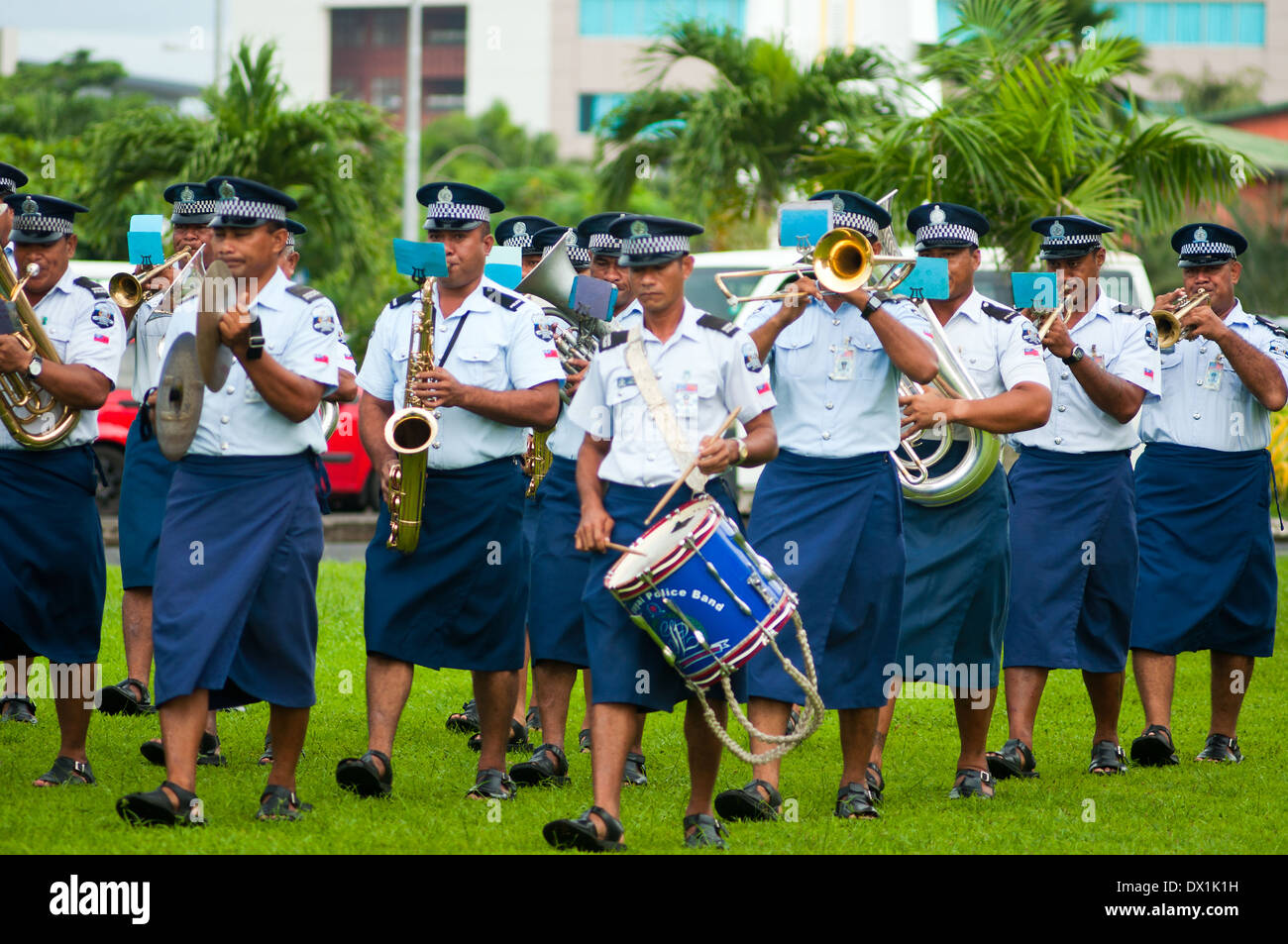 morning police parade, Apia, Samoa Stock Photo - Alamy