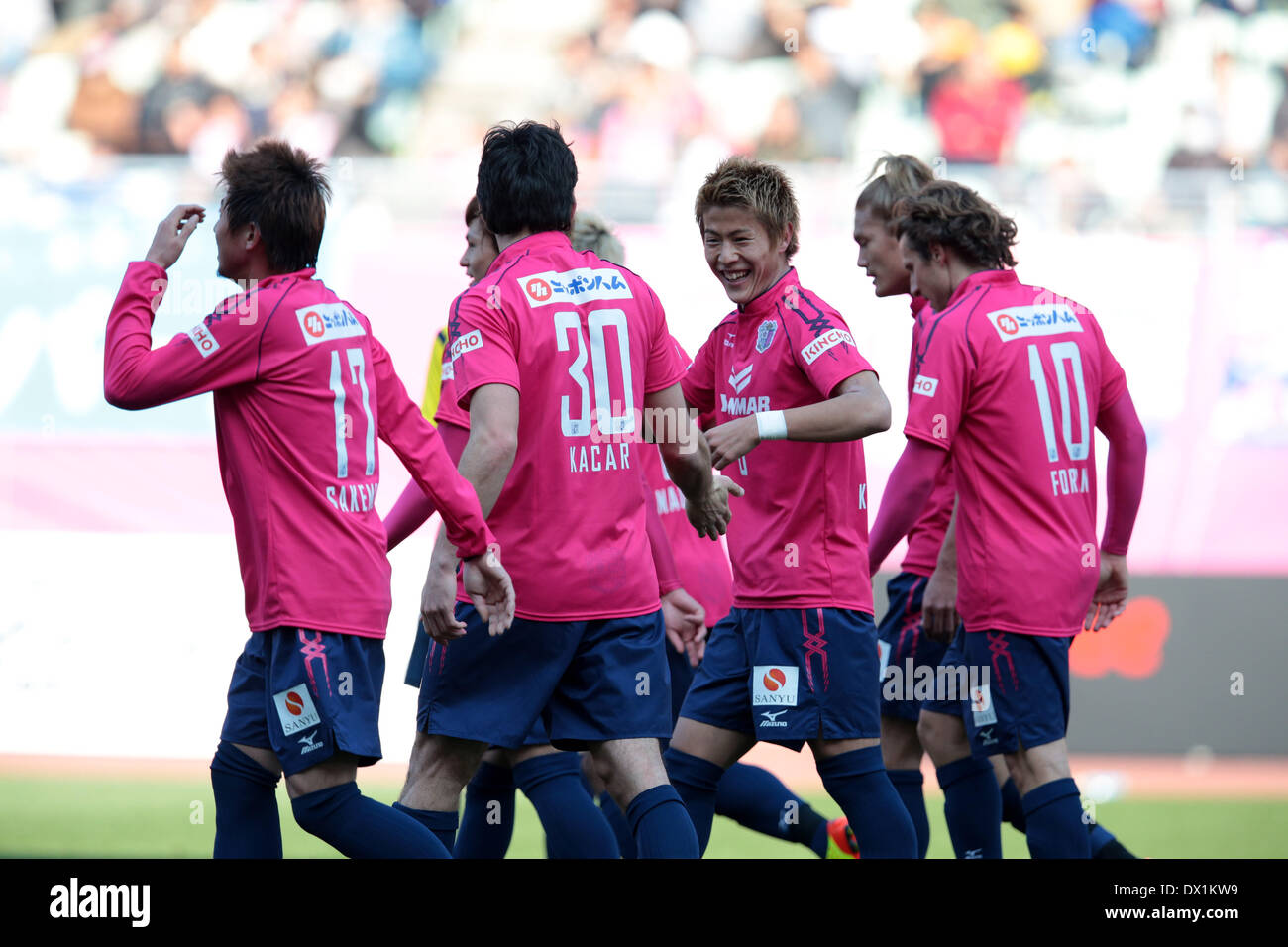 Osaka, Japan. 15th Mar, 2014. Cerezo Osaka team group Football/Soccer ...