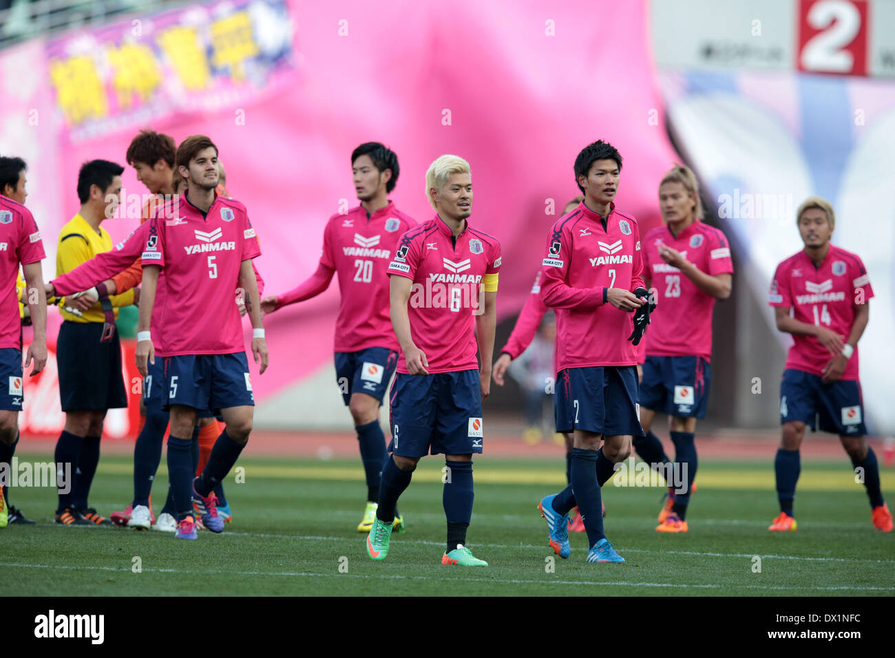 Osaka, Japan. 15th Mar, 2014. Cerezo Osaka team group Football/Soccer ...