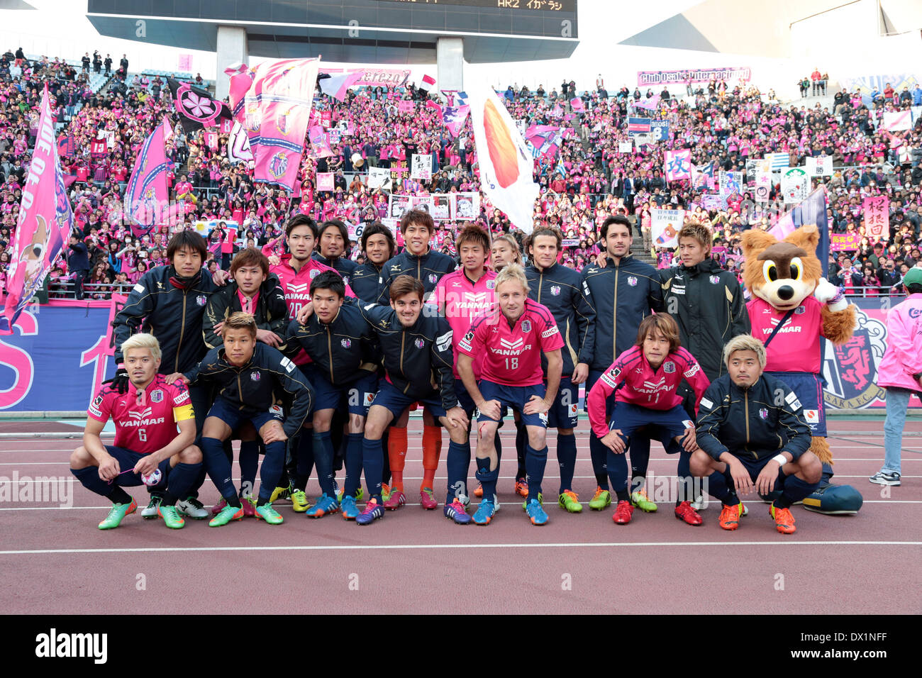 Osaka, Japan. 15th Mar, 2014. Cerezo Osaka team group Football/Soccer ...