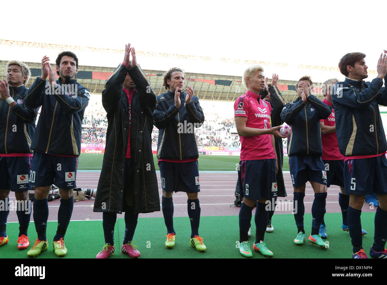 Osaka, Japan. 15th Mar, 2014. Cerezo Osaka team group Football/Soccer ...