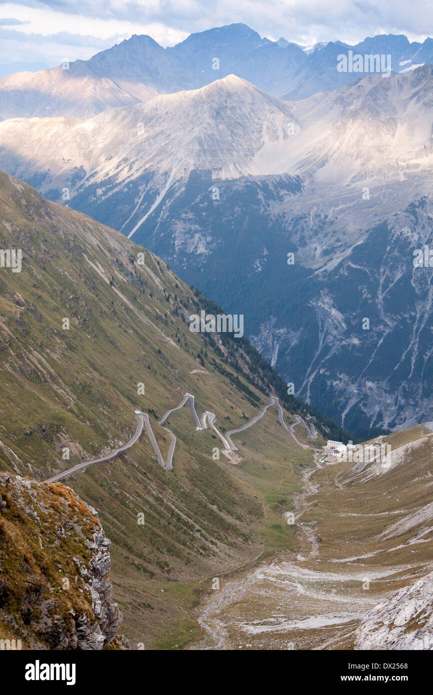 Stelvio Pass. A mountain pass in northern Italy. Stelvio National Park ...