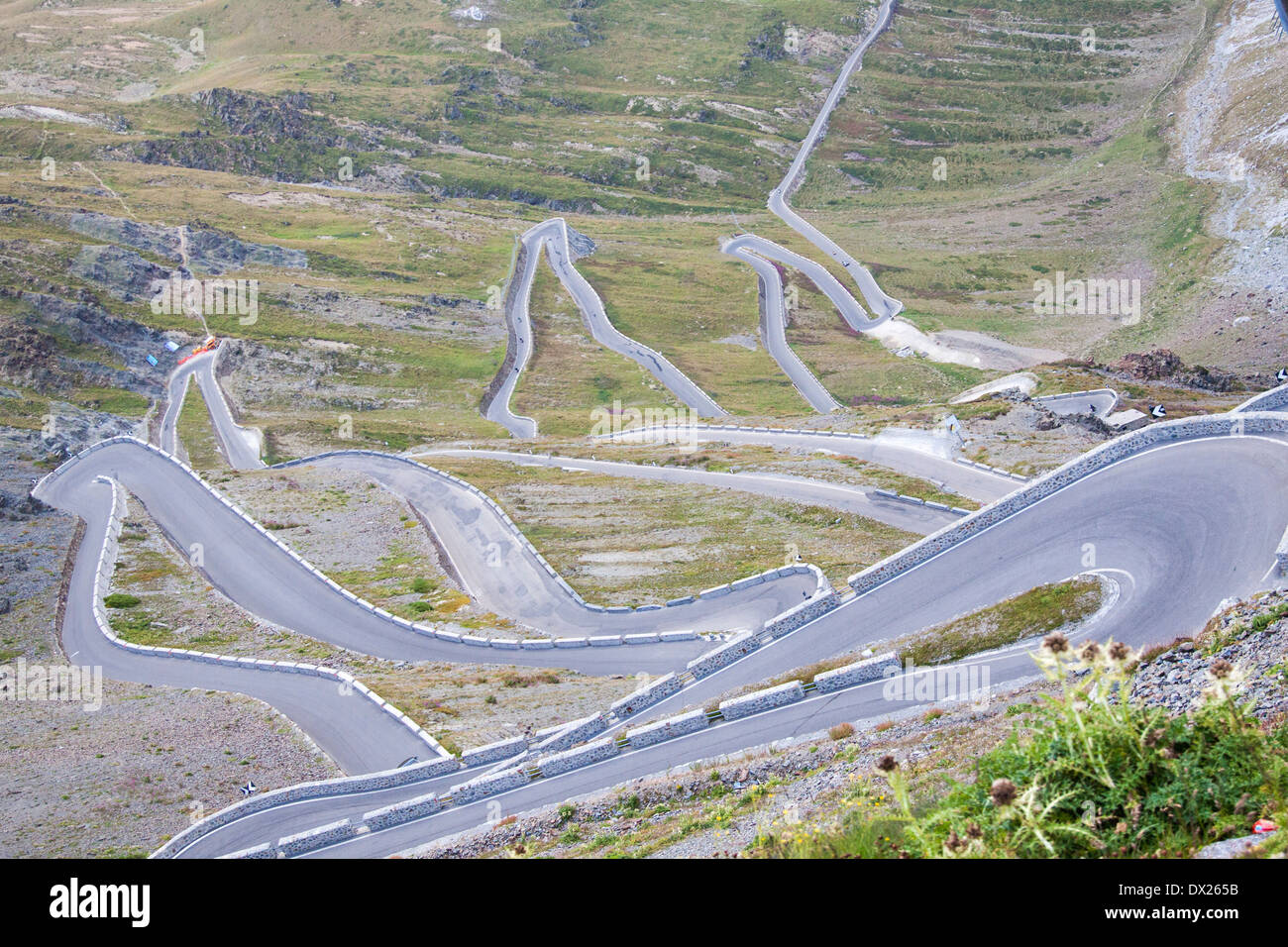 Stelvio Pass. A mountain pass in northern Italy. Stelvio National Park ...
