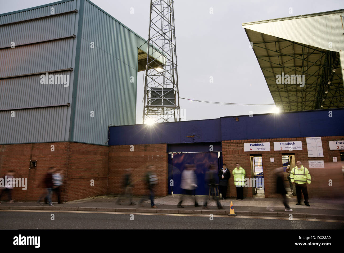 Spectators making their way to a match at Prenton Park home of Tranmere ...