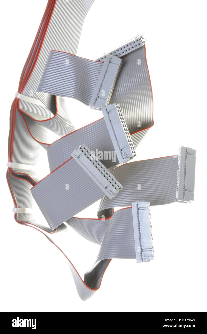 Computer bus cables with plugs isolated on white background Stock Photo ...