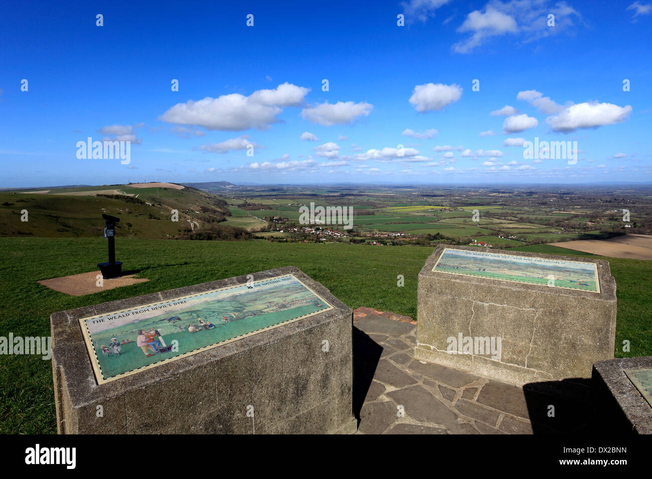 Ditchling Beacon beauty spot, South Downs National Park, Sussex County ...