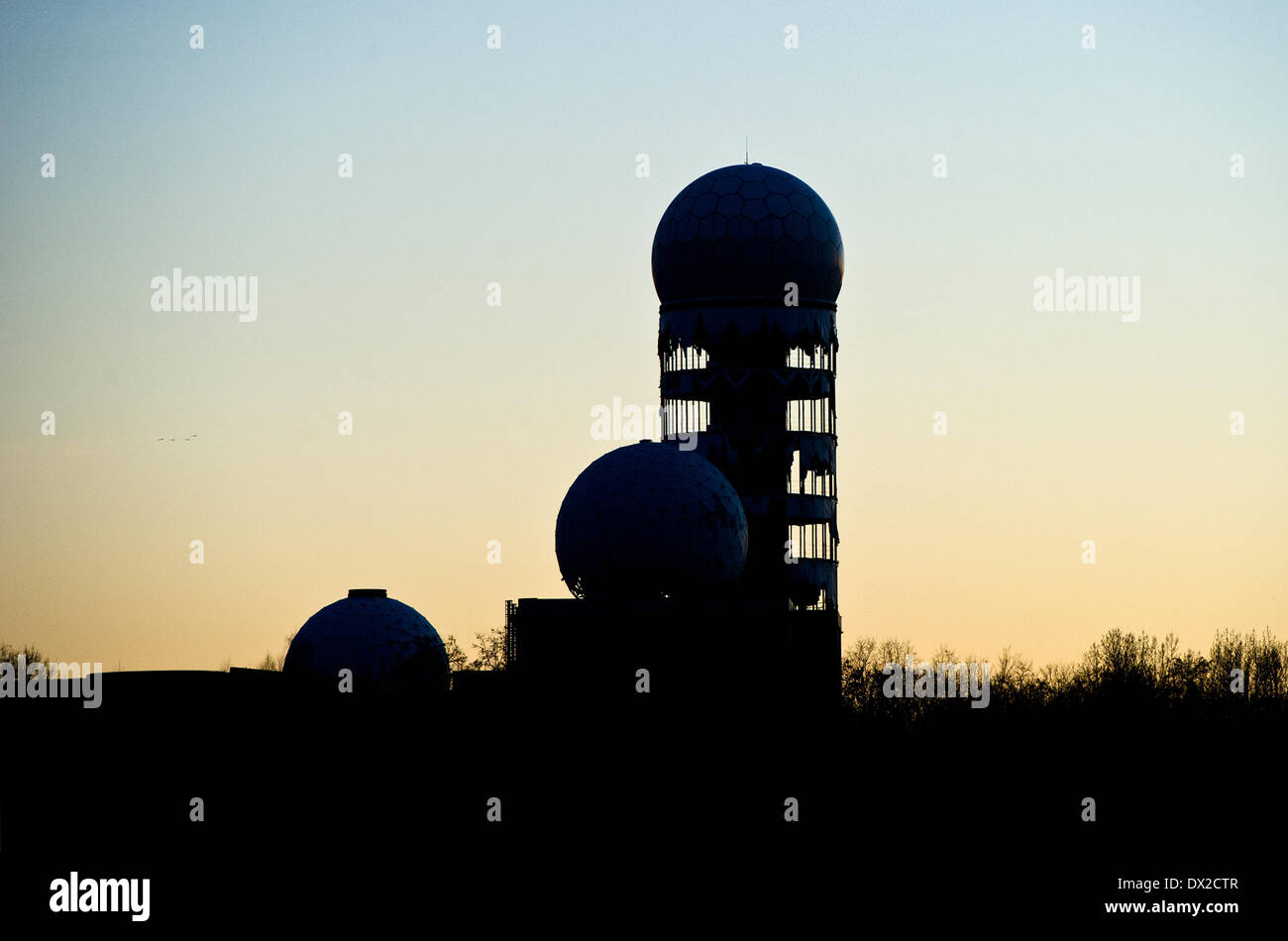View of the radomes of the former NSA listening station on top of the ...