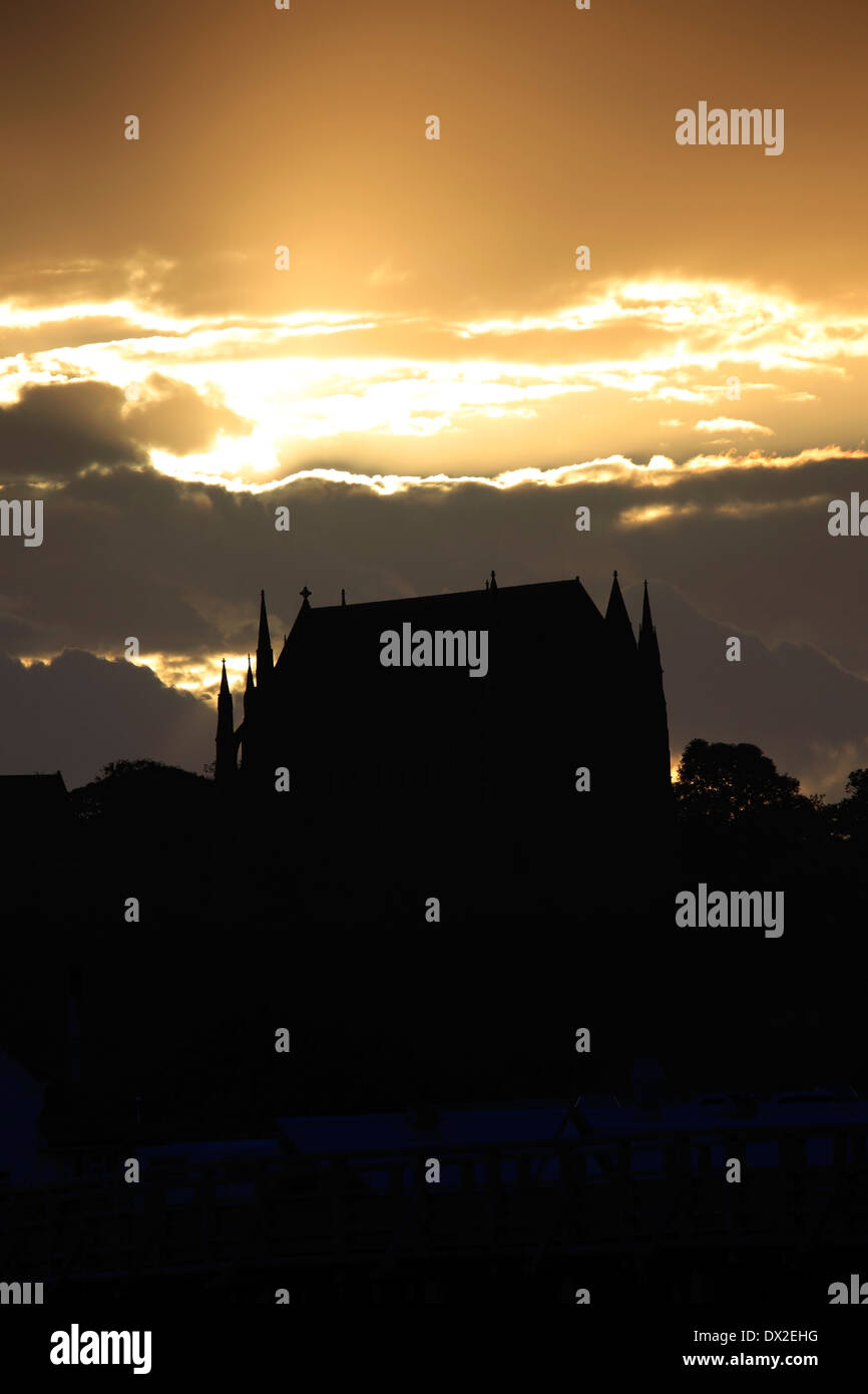 Summer sunset over Lancing College Chapel, Lancing College, Lancing ...