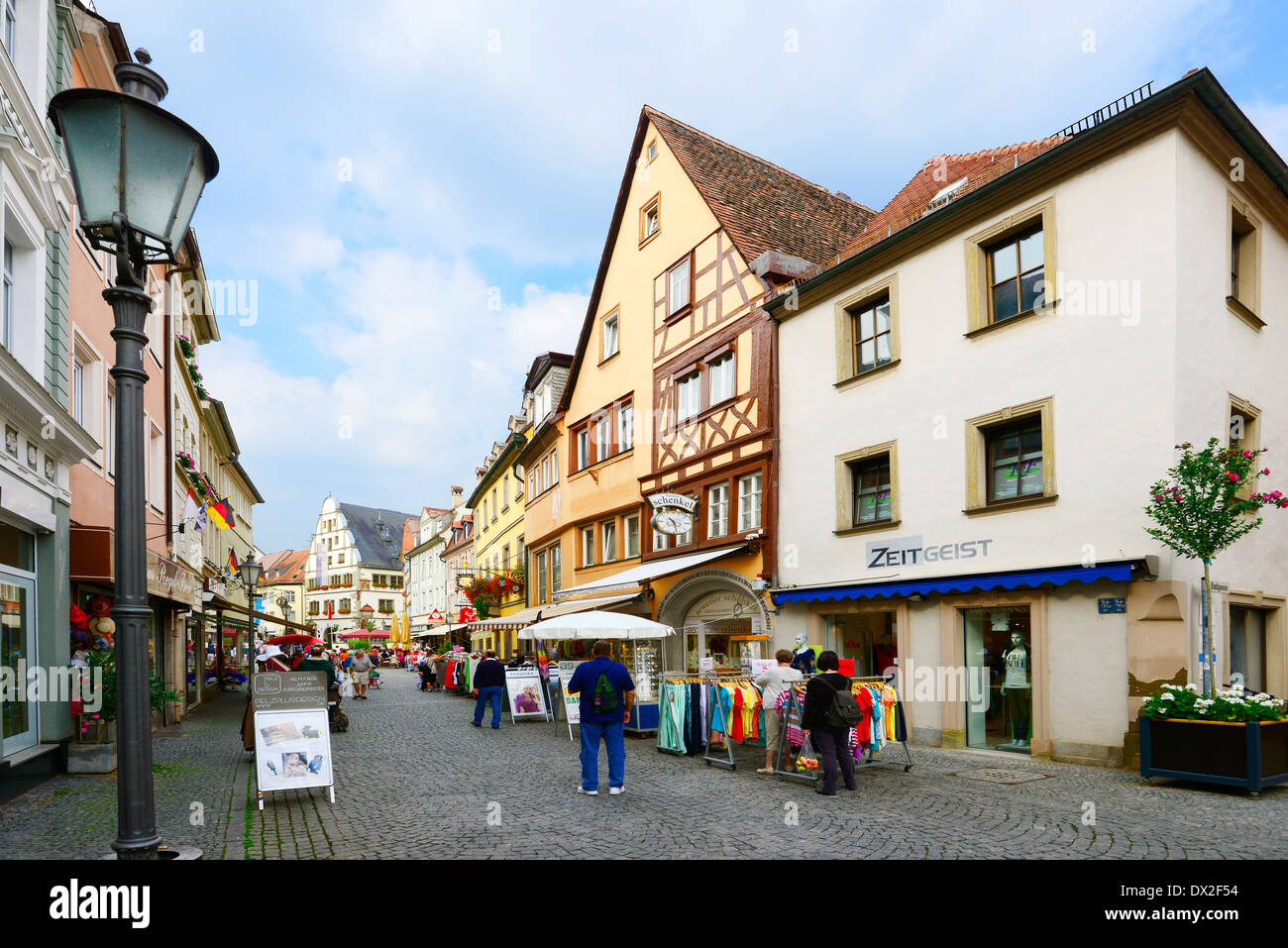 Street with shops Kitzingen Germany Bavaria Deutschland DE Bavaria ...