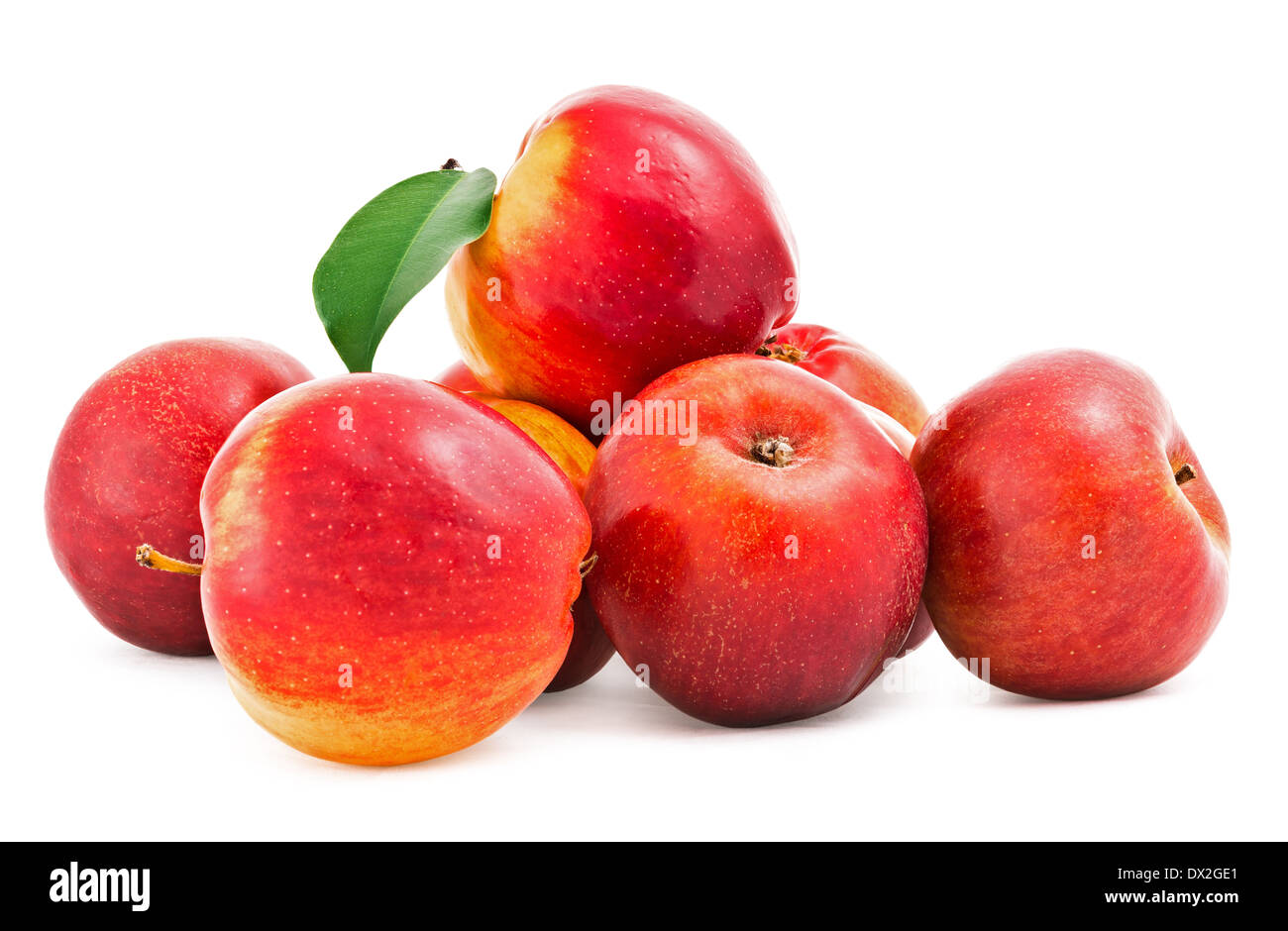 Red fresh apples . Isolation on a white background with clipping paths ...