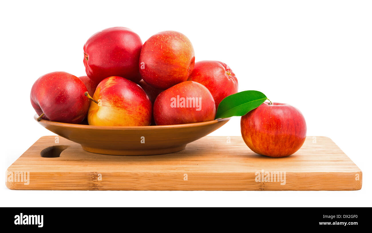 Red fresh apples . Isolation on a white background with clipping paths ...
