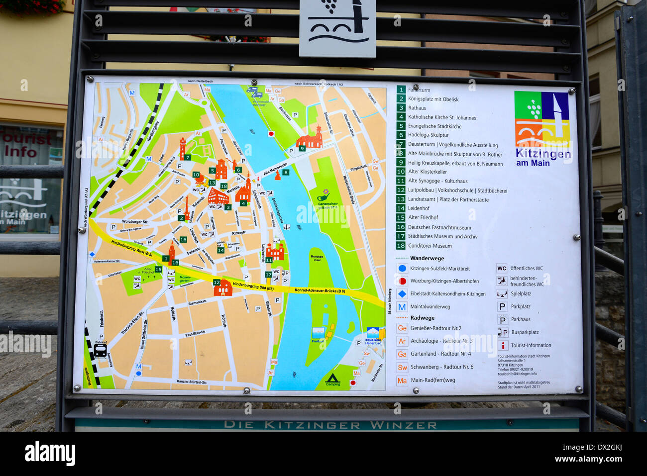 Map of Kitzingen Germany Bavaria Deutschland DE Bavaria Stock Photo - Alamy