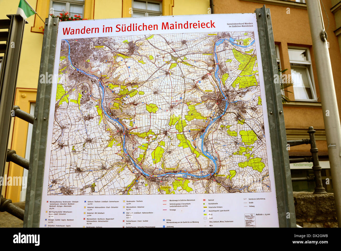 Map of Main River Kitzingen Germany Bavaria Deutschland DE Bavaria ...