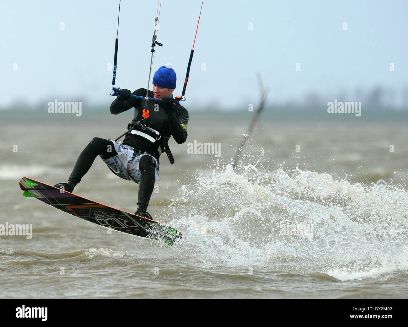 Dangast, Germany. 15th Mar, 2014. A kite surfer from Varel uses the ...